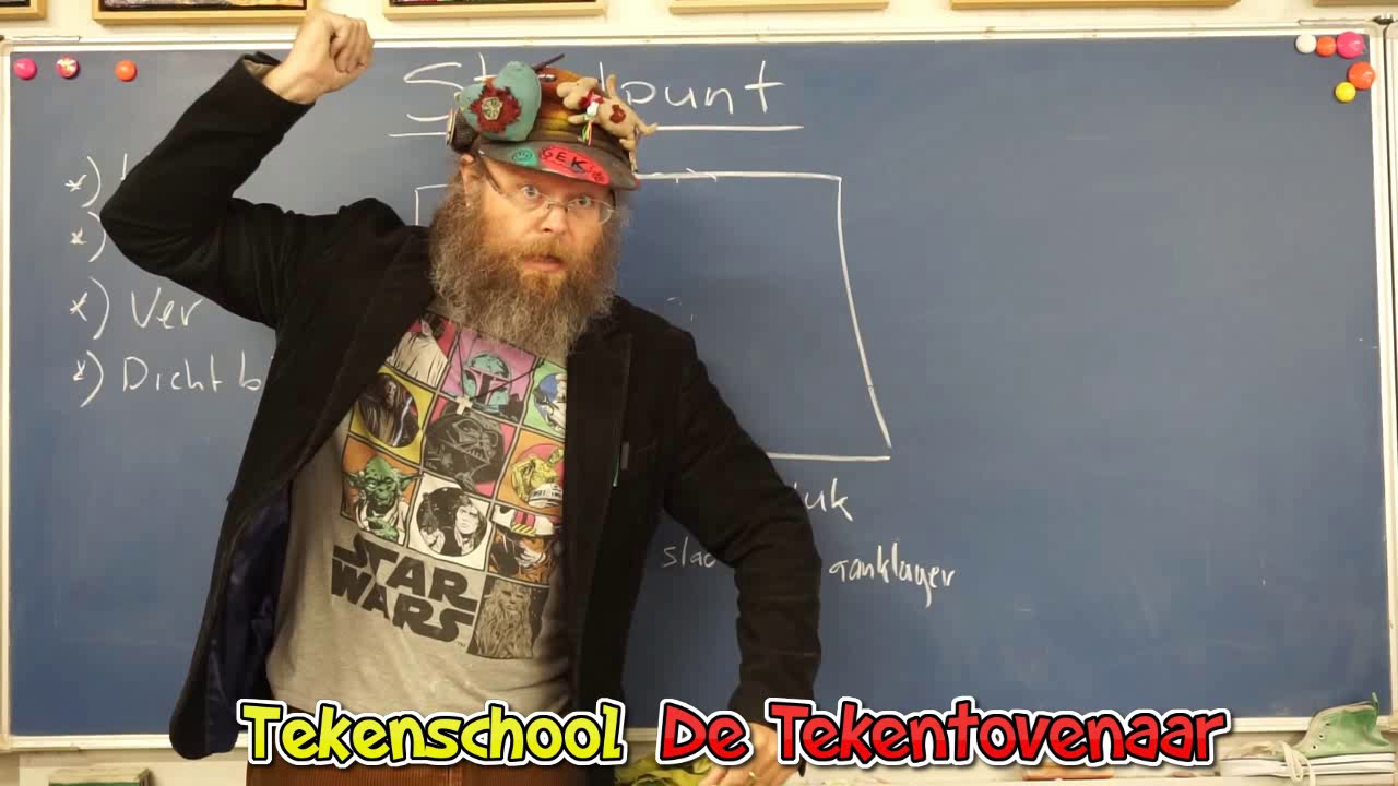 Tekenschool les 1: Ruimte en diepte tekenen/Standpunt - YouTube