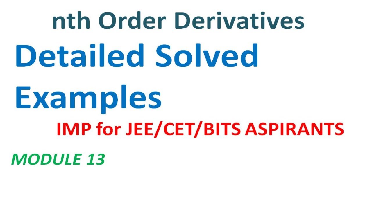 Examples on nth order derivatives - YouTube