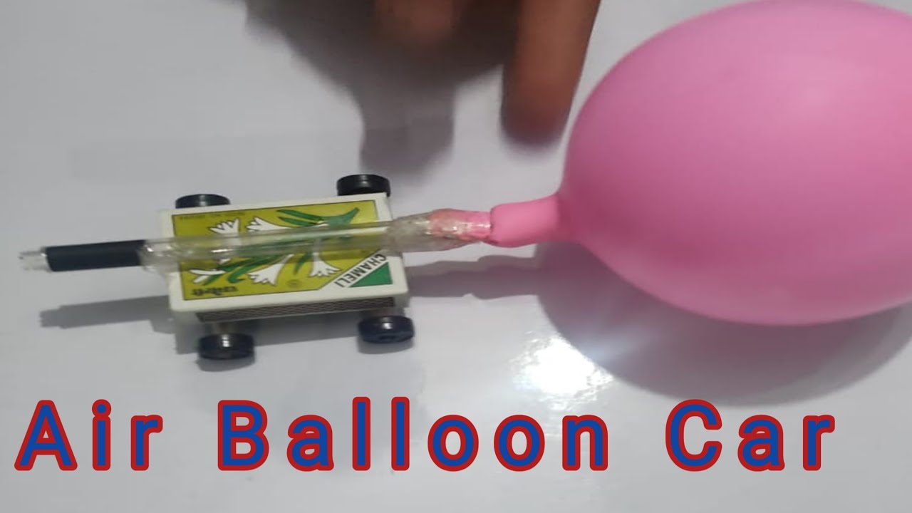 Air craft car with balloon and straw | matchstick car | Air powered car ...