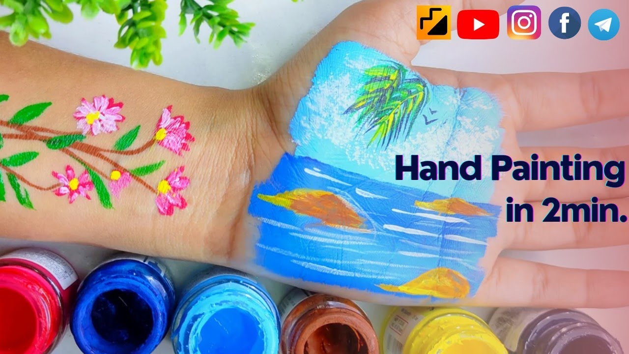 Painting on Hand | Beautiful Scenery | Beautiful Flower | #soulchitra # ...