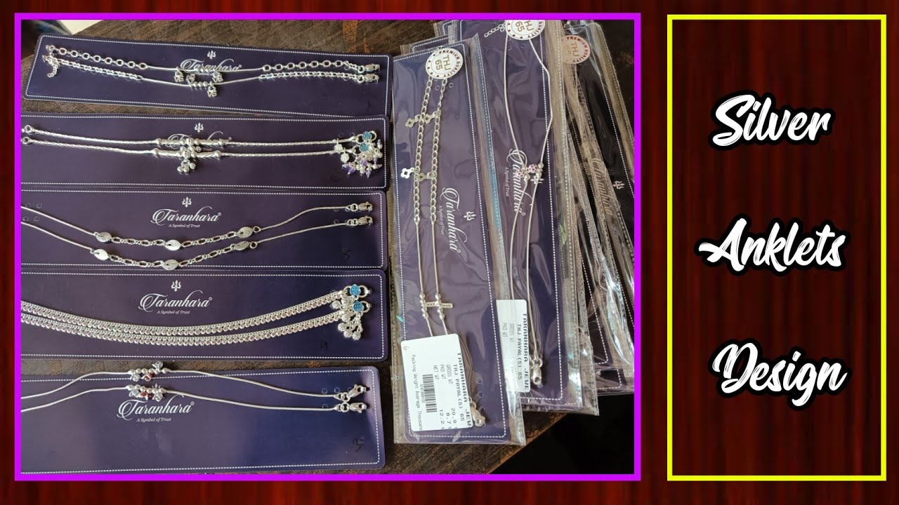 Silver Anklets | Simple Anklet Design | Velli Kolusu | Payal Design ...