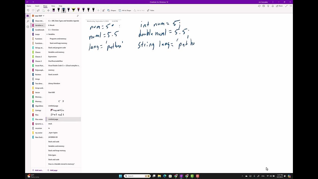 090424 COSC 1337 C++ Code (strings) and Heap Memory - YouTube