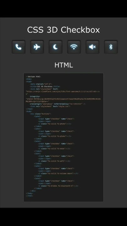 CSS 3D Checkbox #webdesign #html #htmlcss #code #javascript - YouTube