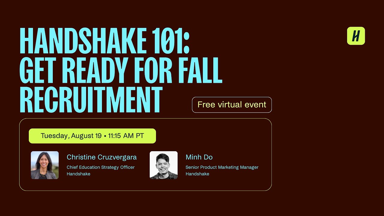 Handshake 101: get ready for fall recruitment | Campus to Career - YouTube
