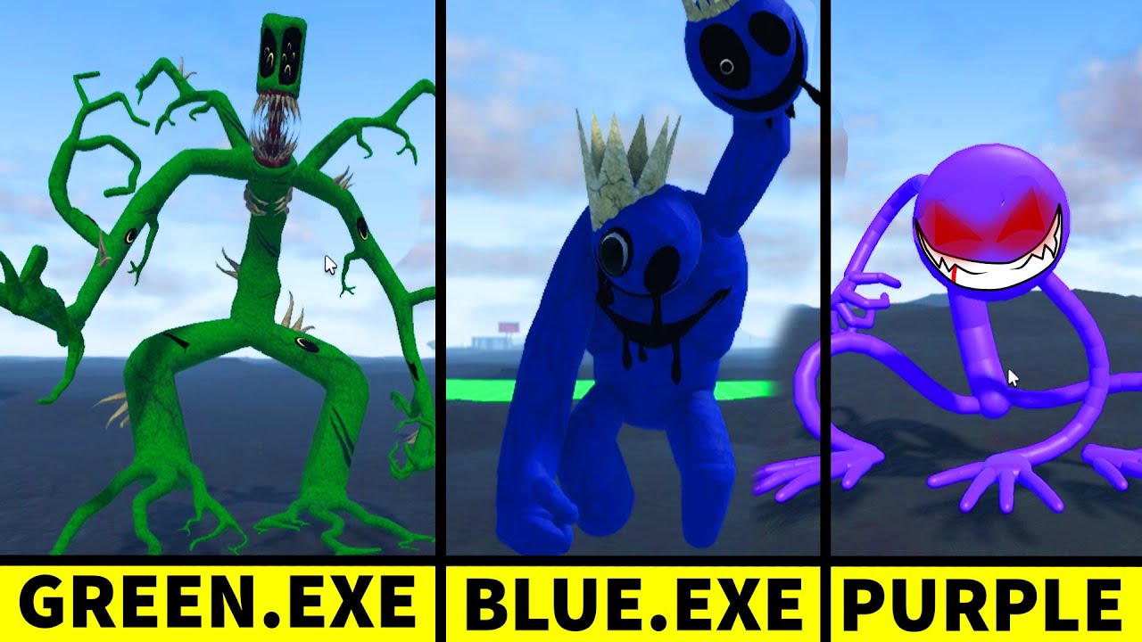 GREEN.EXE vs BLUE.EXE vs PURPLE.EXE en ROBLOX RAINBOW FRIENDS MORPHS ...