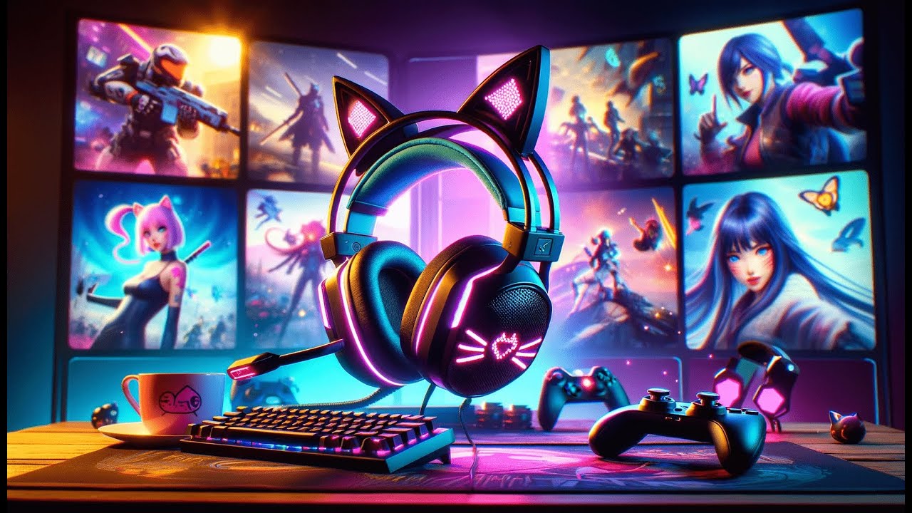 🎧 Mokochy Gaming Headsets Cat Ears Girly Headset Review 🎧 - YouTube