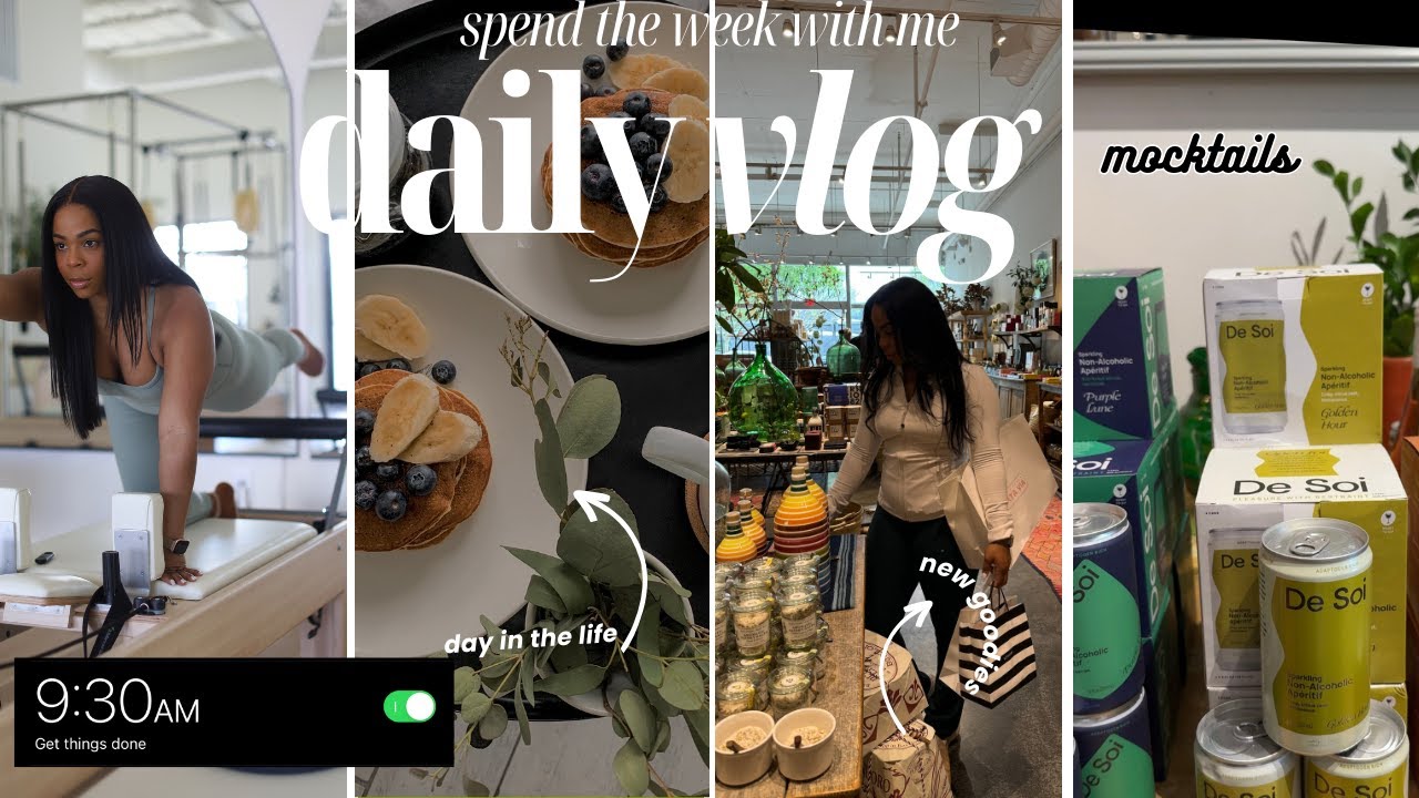 PRODUCTIVE WEEKLY VLOG working out, trying new mocktails, bts content ...