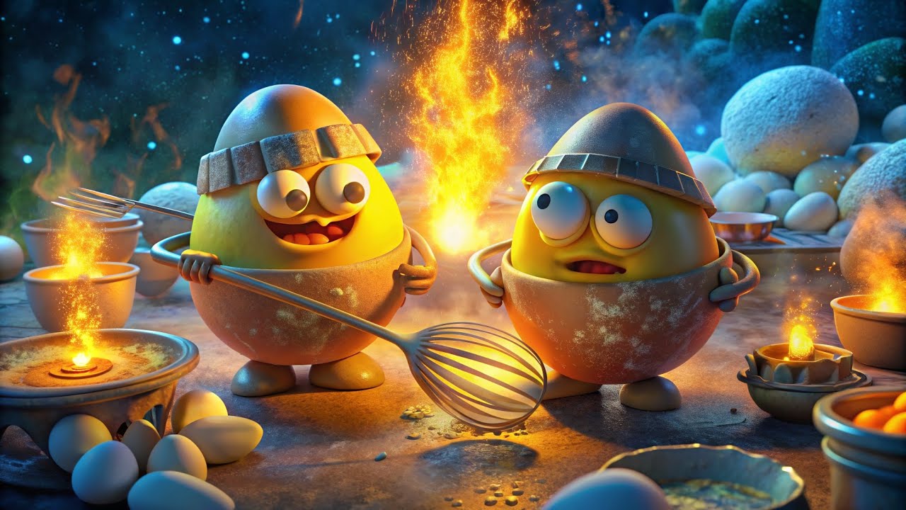 EGGHEADS IN THE COOKING COMPETITION | Master Chefs Eggbert vs. Eggy Sue ...