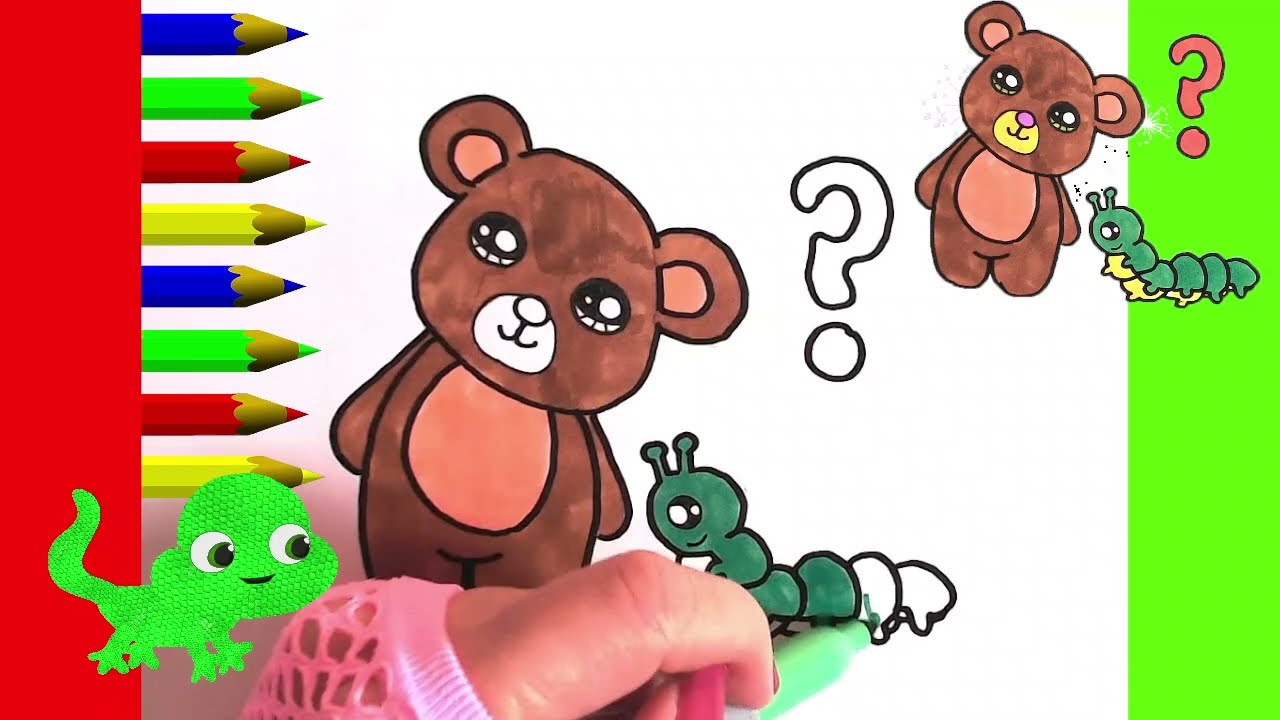 HOW TO DRAW A CUTE KAWAII STEP BY STEP Animals Bear and caterpillar ...