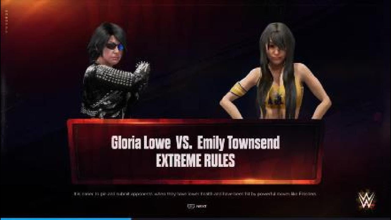 WWE 2K24 Extreme Rules - Gloria Lowe vs Emily Townsend - YouTube