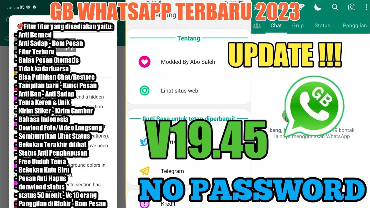 UPDATE !! GB WHATSAPP MOD TERBARU 2023 || WA GB TERBARU 2023 || WA MOD ...