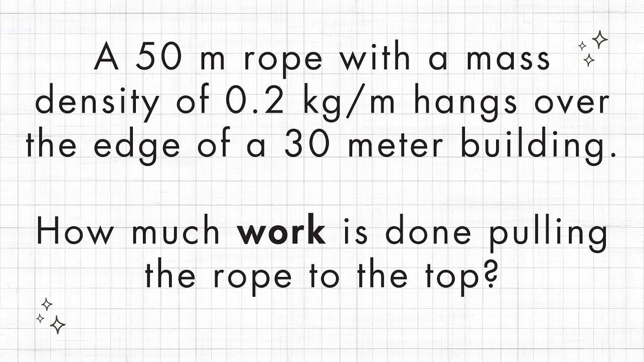 Work done pulling a rope to the top of a building - YouTube