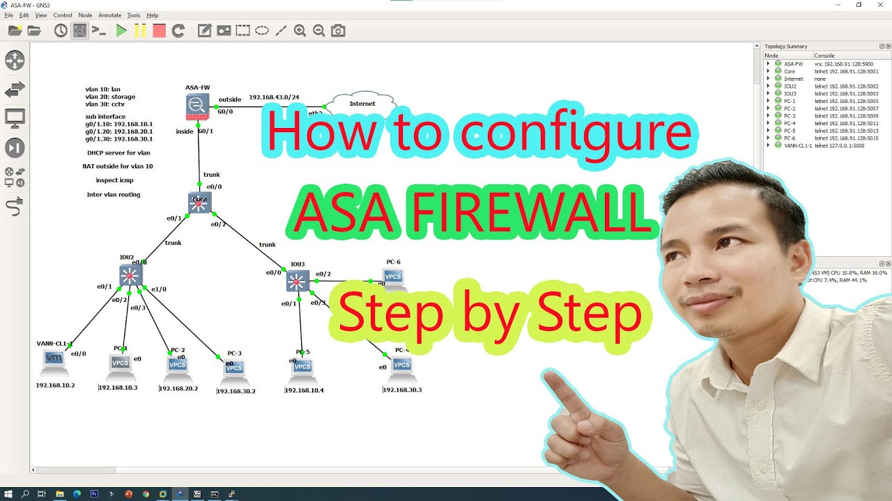 How to configure ASA firewall step by step - YouTube