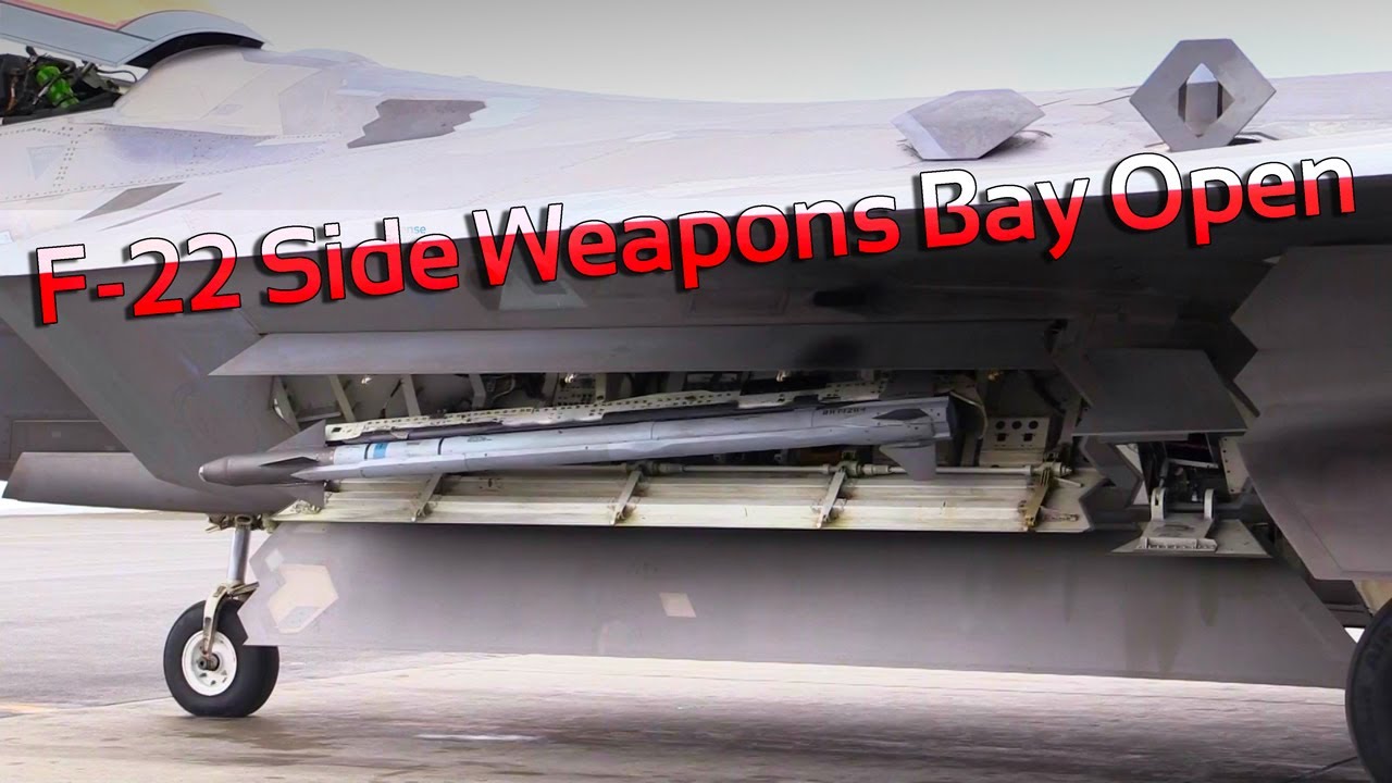 F-22 Raptor Side Weapons Bay Open - YouTube