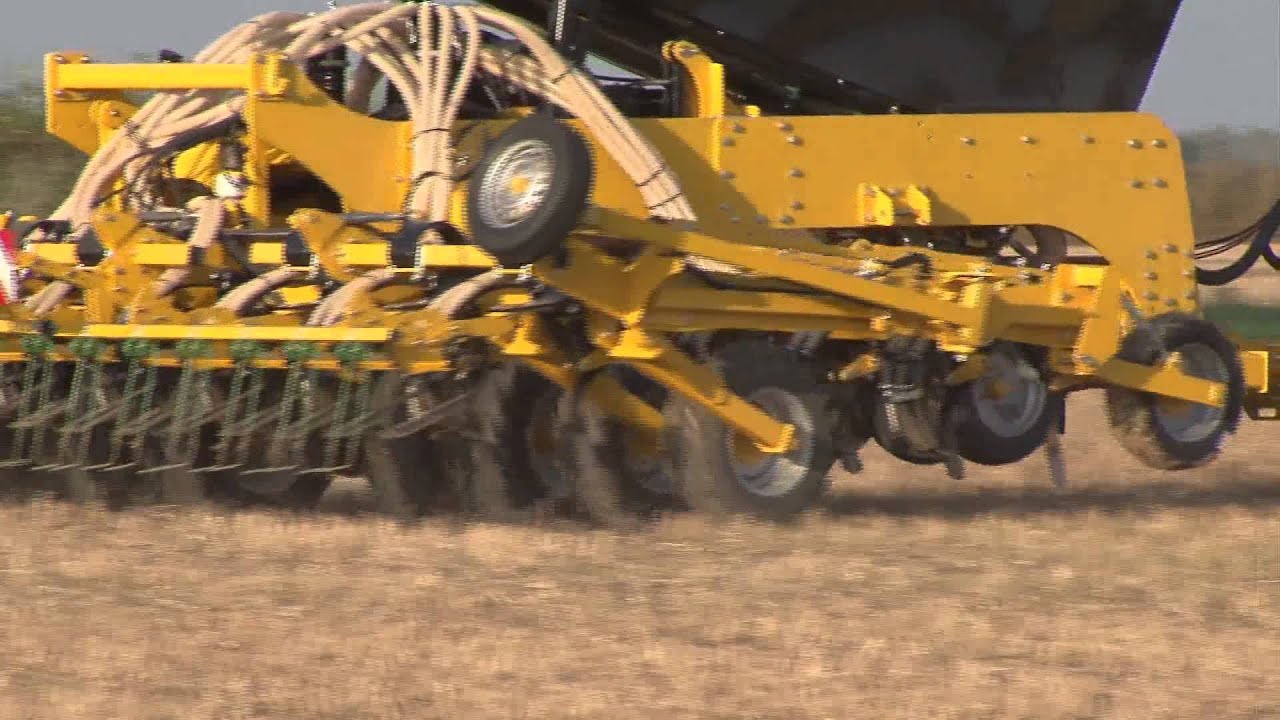 Claydon Hybrid T Trailed Seed Drill - YouTube