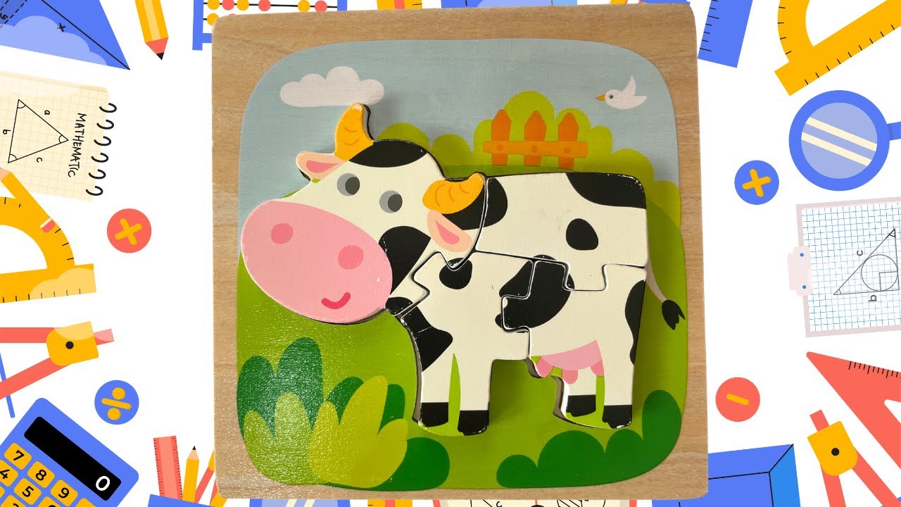 Cute Dairy Cow Puzzle – Learn Problem Solving & Basic English for Kids ...