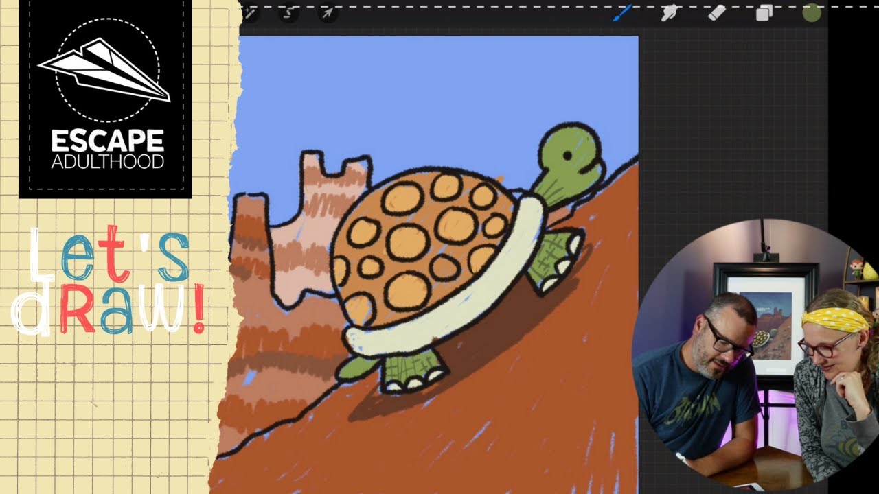 Let’s Draw a Turtle Climbing a Mountain! - YouTube