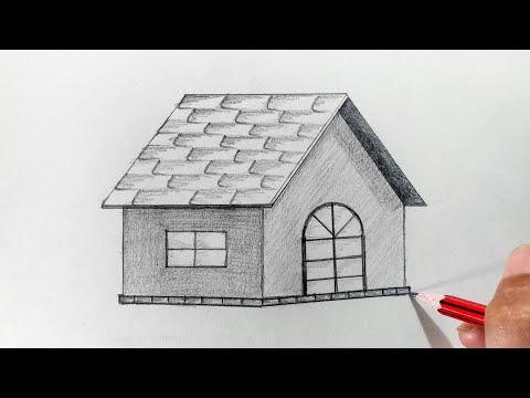 How to draw a Hut step by step (very easy)