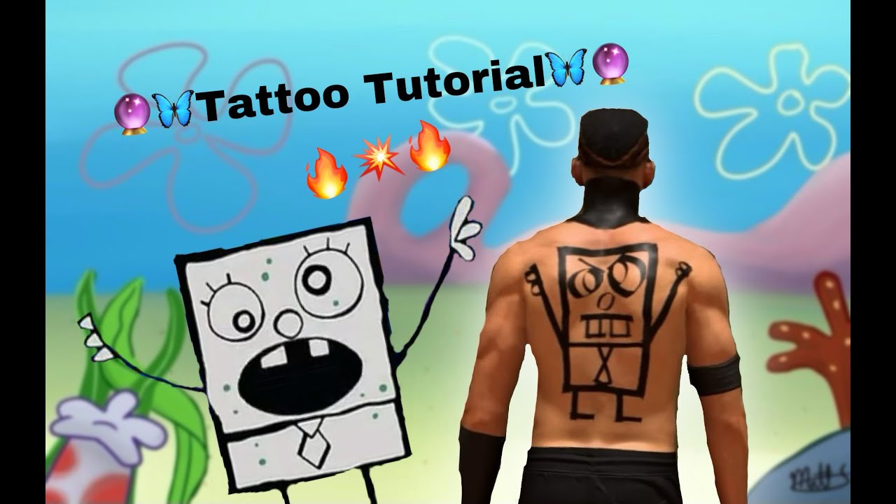 Cheesy Doodlebob Tattoo Tutorial. 2K20 - YouTube