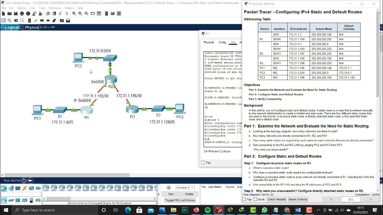 Pertemuan 2 Static Routing Part 2 #R&E ESSENTIAL - YouTube