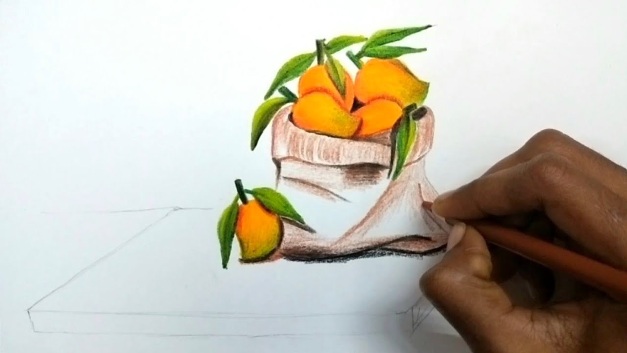 😍 Beautiful Mango drawing/how to draw a mangoes #art #drawing # ...