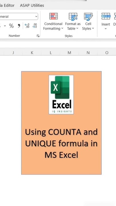Use the Unique Formulas in Excel| Excel Tricks| COUNTA Formula 🔥| Excel IQ Insights - YouTube