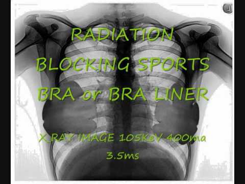 Breast protecting sport bra from body scanner radiation - YouTube