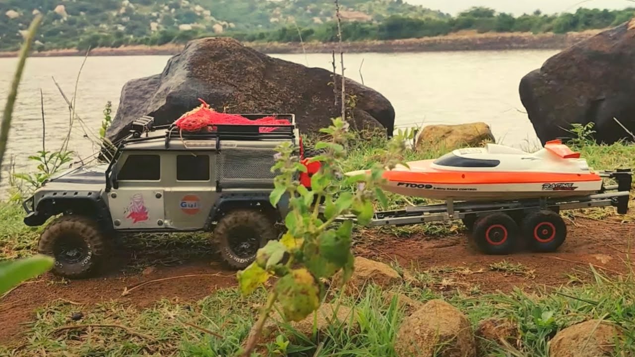 RC Boat Launch by Land rover Defender and Feilun FT009 - Scenic ...