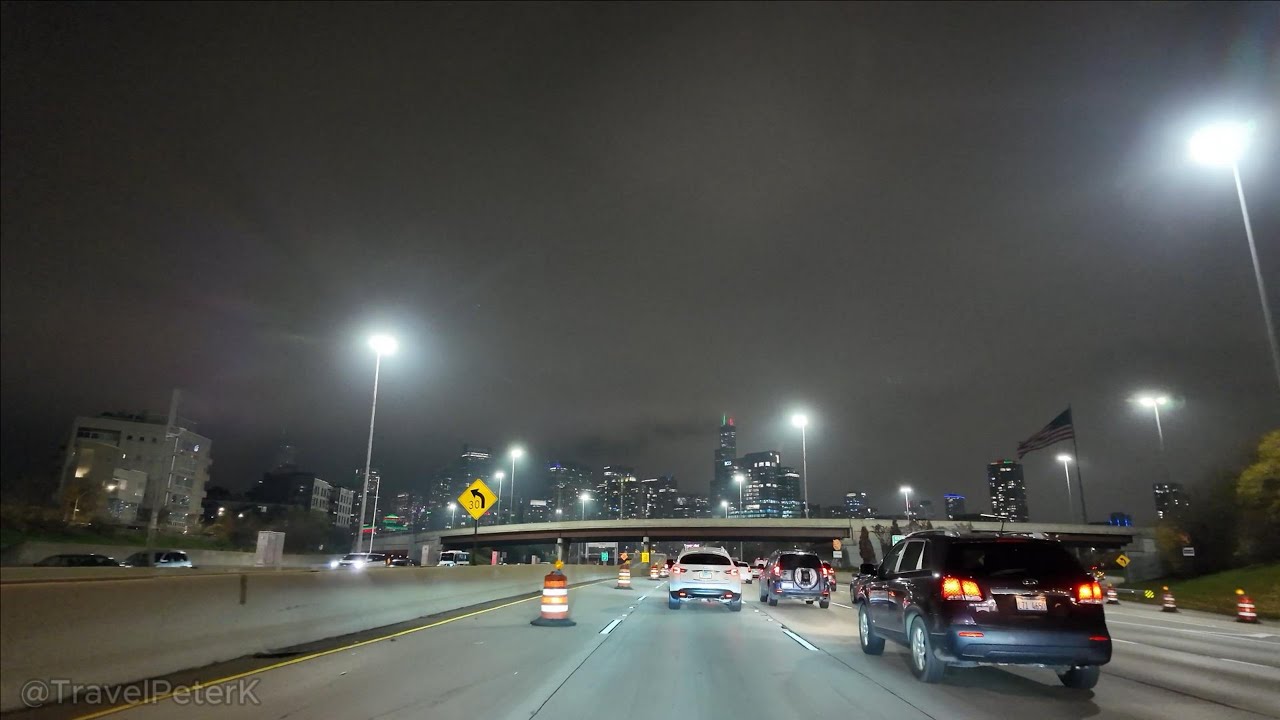 Driving from Kenosha Wisconsin to downtown Chicago via I-94 E Edens ...