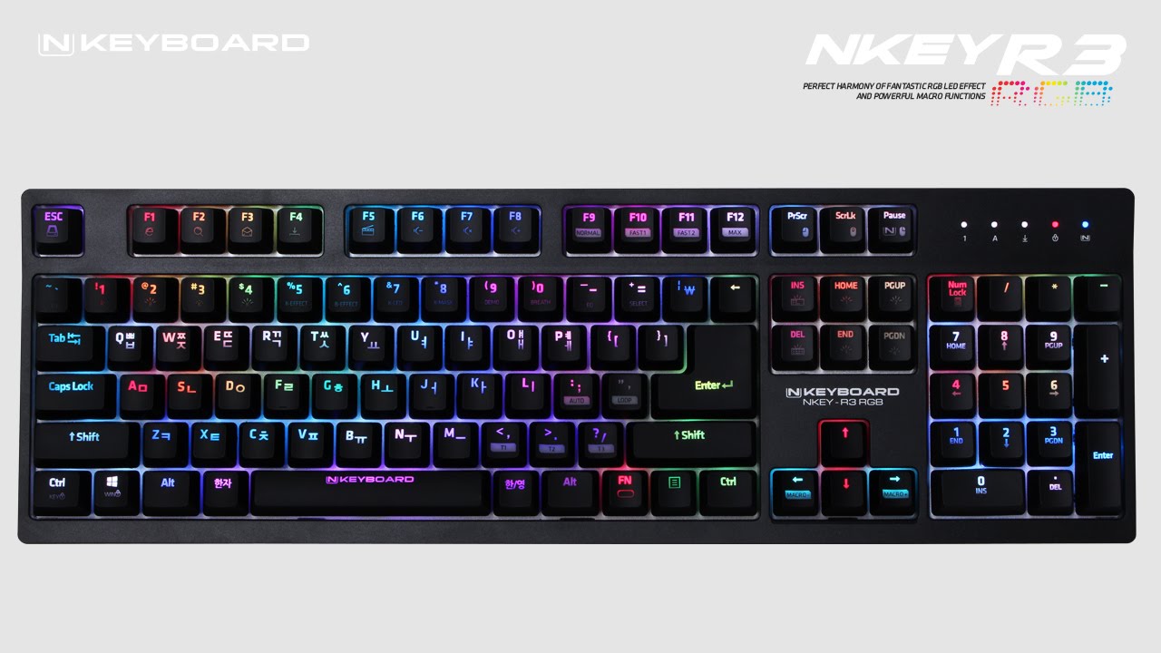 NKEY-R3 RGB (KEY LED모드) - YouTube