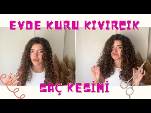 EVDE SAÇIMI NASIL KURU-KIVIRCIK KESİYORUM? | Hemde katlı😳