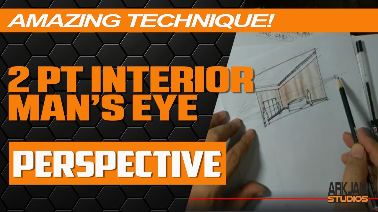 How to draw 2 pt Man's Eye Interior Perspective using GRID - YouTube