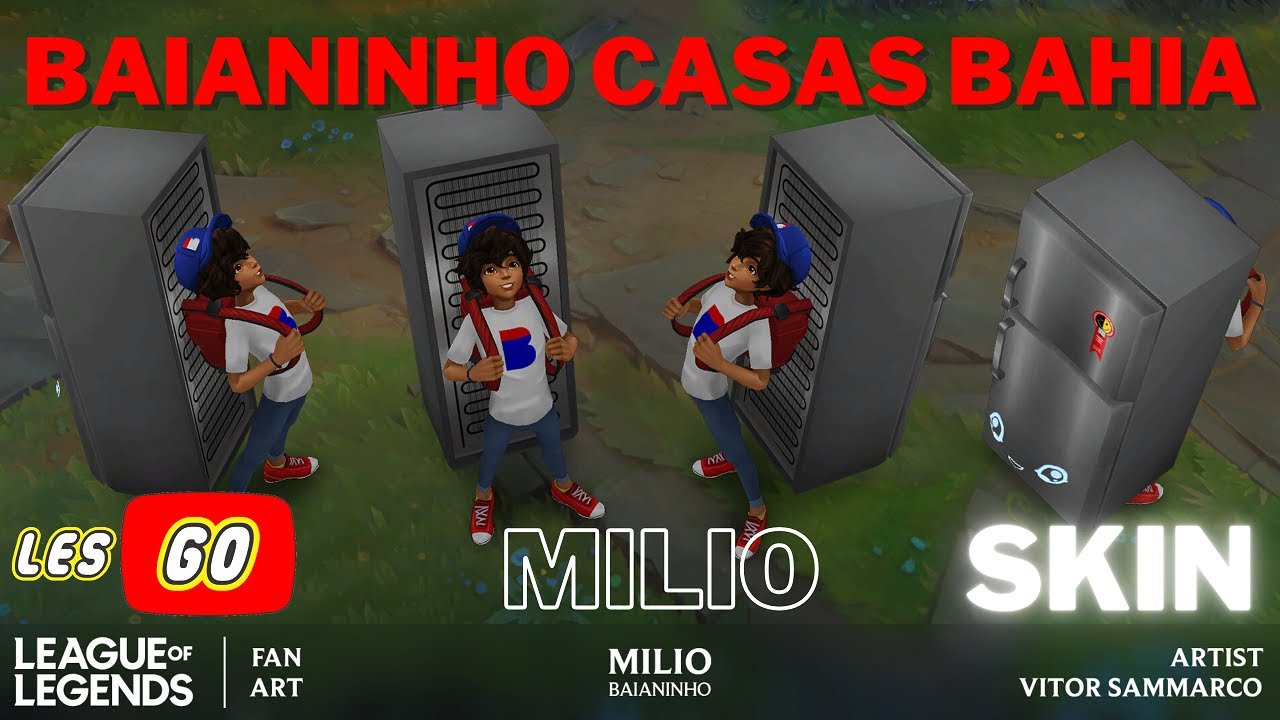 MILIO com SKIN do Baianinho Casas Bahia no League of Legends! Meta 20 ...