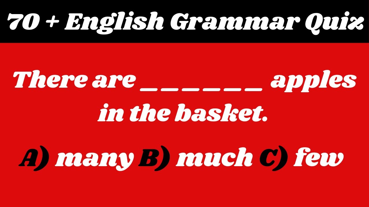 70+ English Grammar Quiz | Test Your English! - YouTube