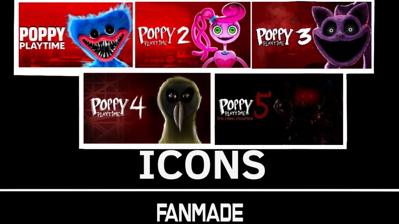 Poppy playtime 1,2,3,4,5 icons concept || FanMade || - YouTube