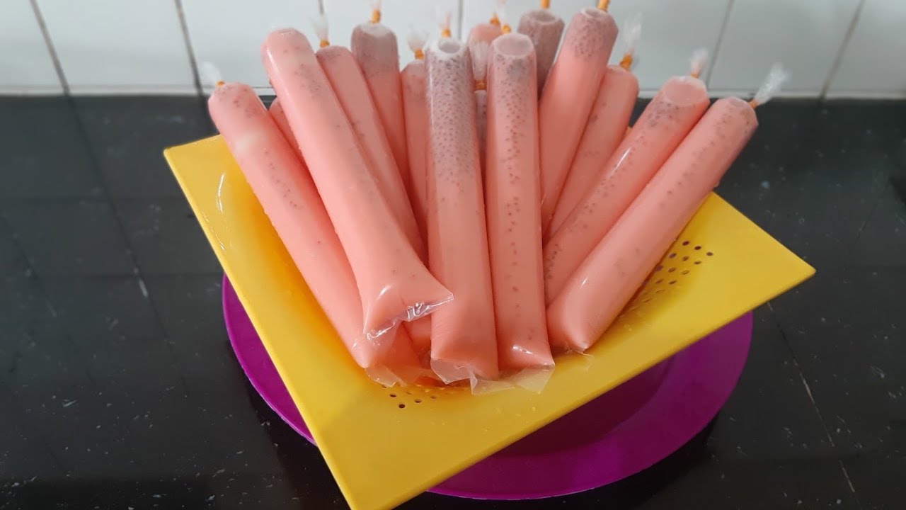 Ais cream sirap bandung chia seeds & laici - YouTube
