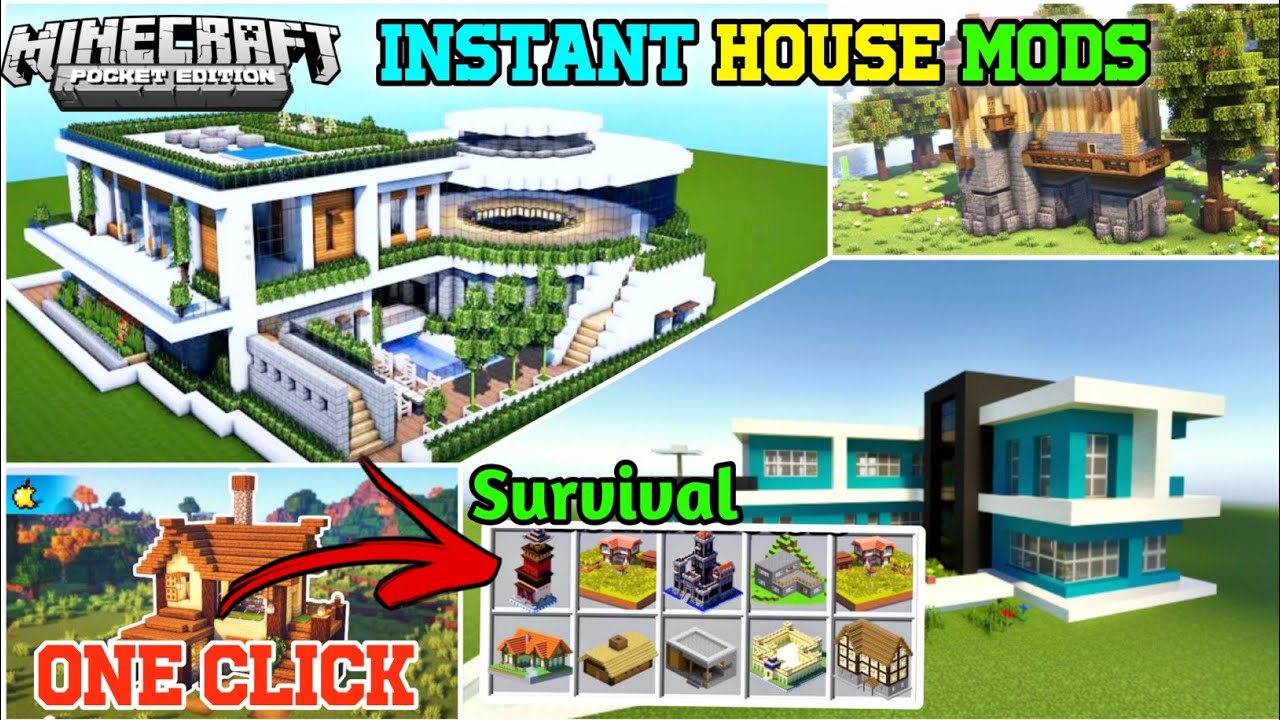 Instant house mod minecraft pe / Instant house addon minecraft pe ...