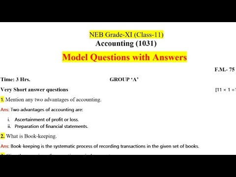 Account Model Question with Answer || Class-11 || Full Solution ...