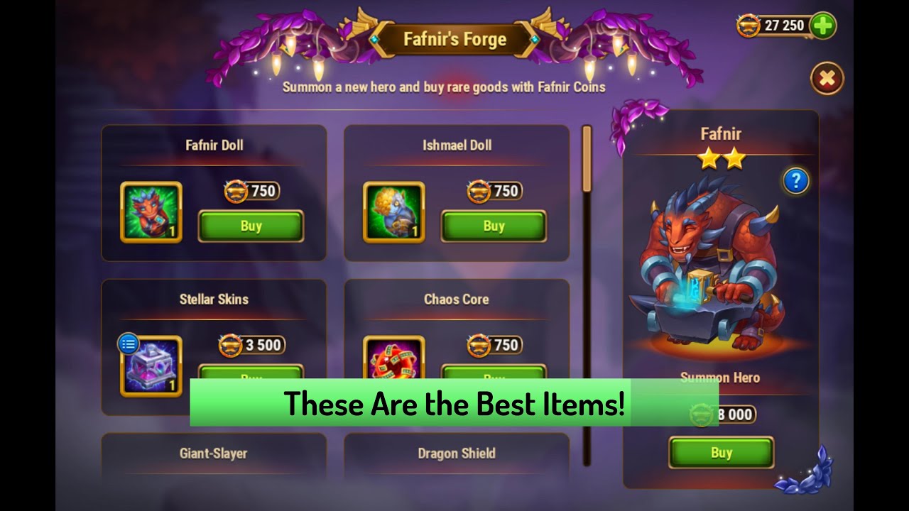 Hero Wars — Best Items to Buy From Fafnir's Forge Shop - YouTube