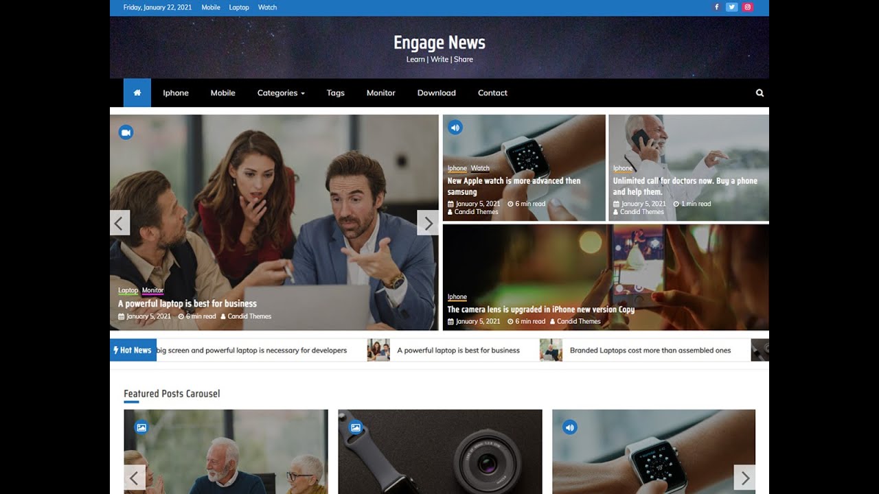 Engage Mag/News WordPress Theme Demo Import and Settings - Candid Themes - YouTube
