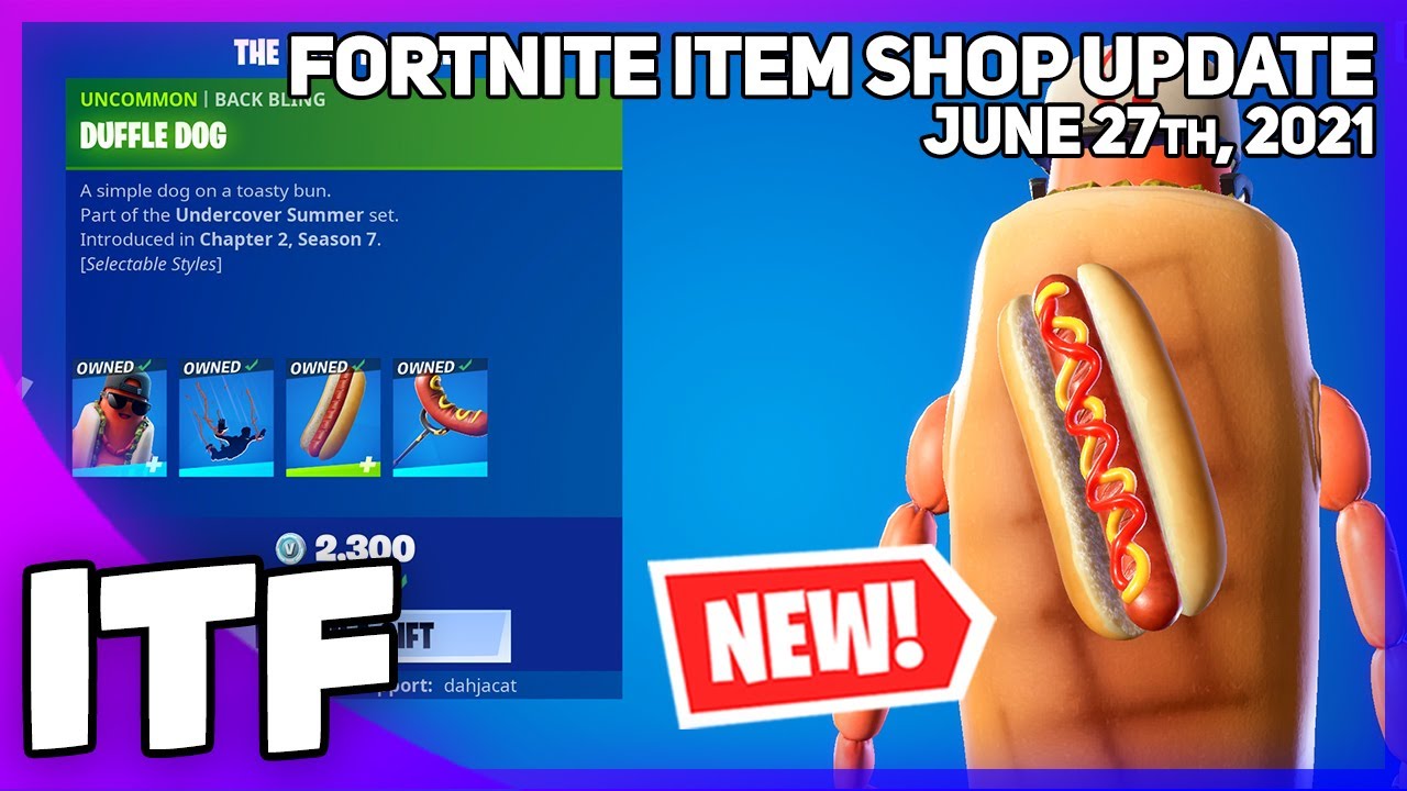 Fortnite Item Shop *NEW* HOT DOG BACK BLING + BUNDLE! [June 27th, 2021 ...