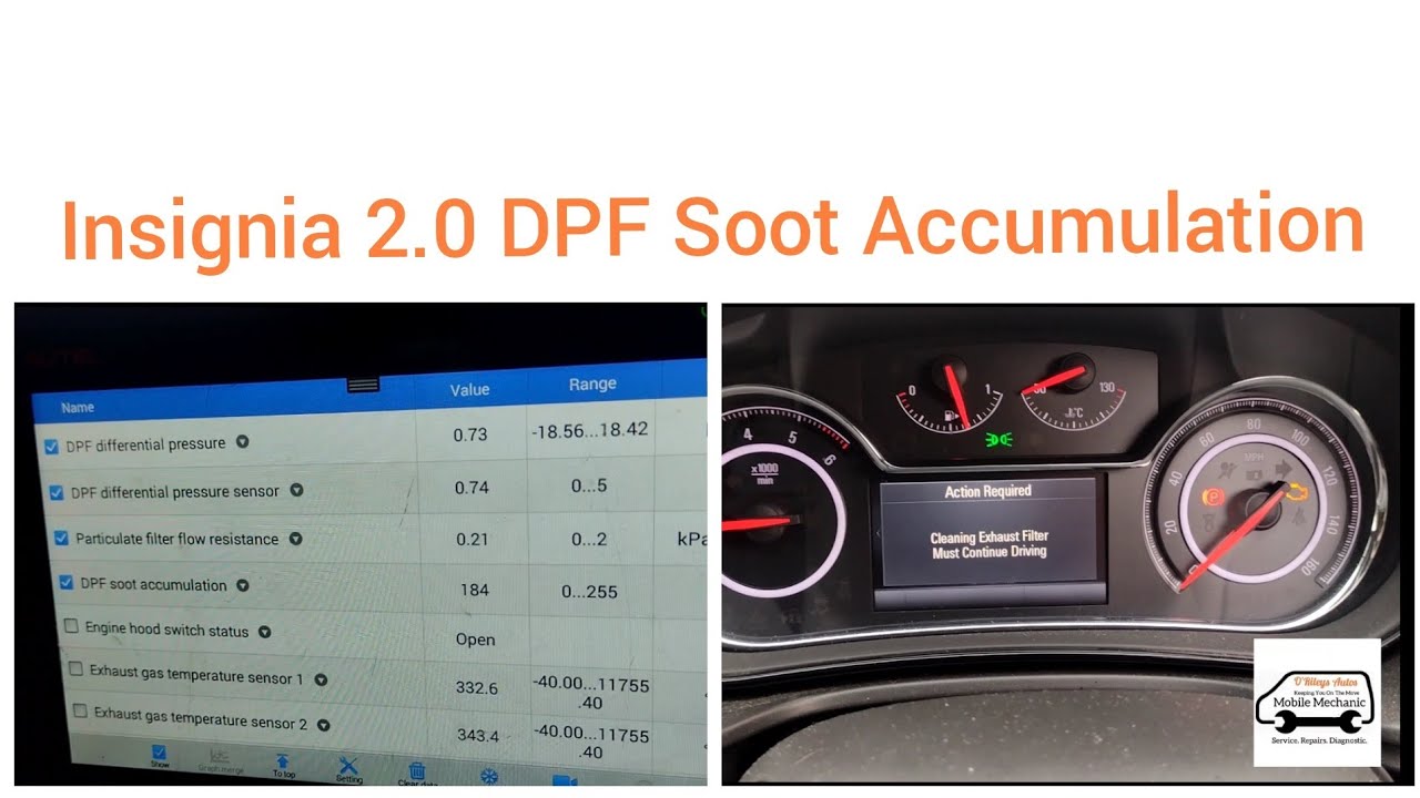 Vauxhall Opel Insignia 2.0 Cdti P242F - P2463 DPF Soot Accumulation 255 ...