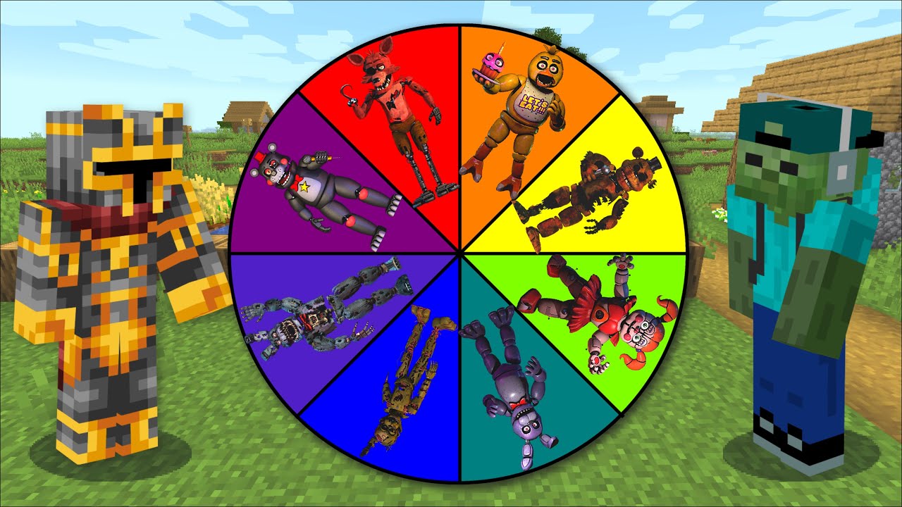 Minecraft SPIN THE WHEEL FIVE NIGHTS AT FREDDYS MOB MOD / DANGEROUS ...
