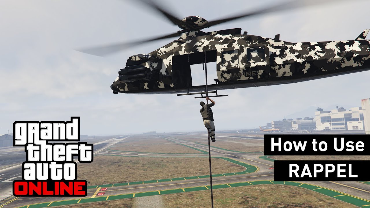How to use Rappel in GTA Online / How Rappel Out of a Helicopter in GTA ...