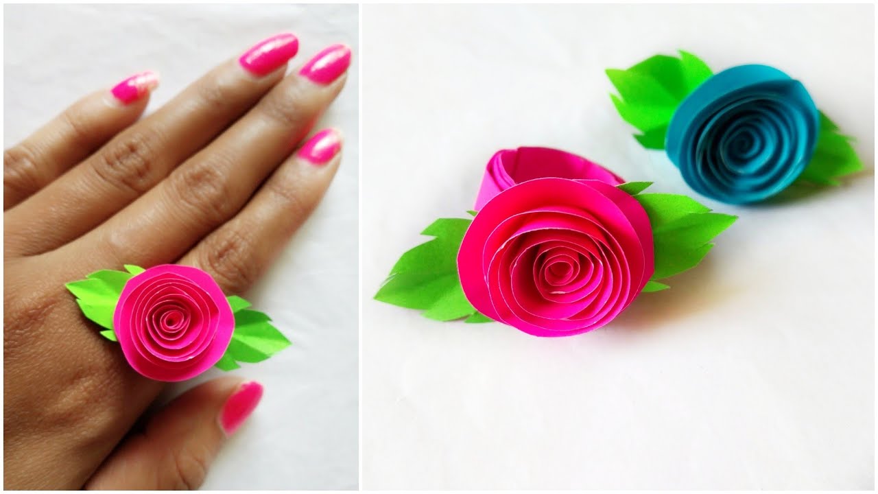 How To Make Beautiful Rose Ring /DIY Paper Rose Ring /DIY Rose Ring ...