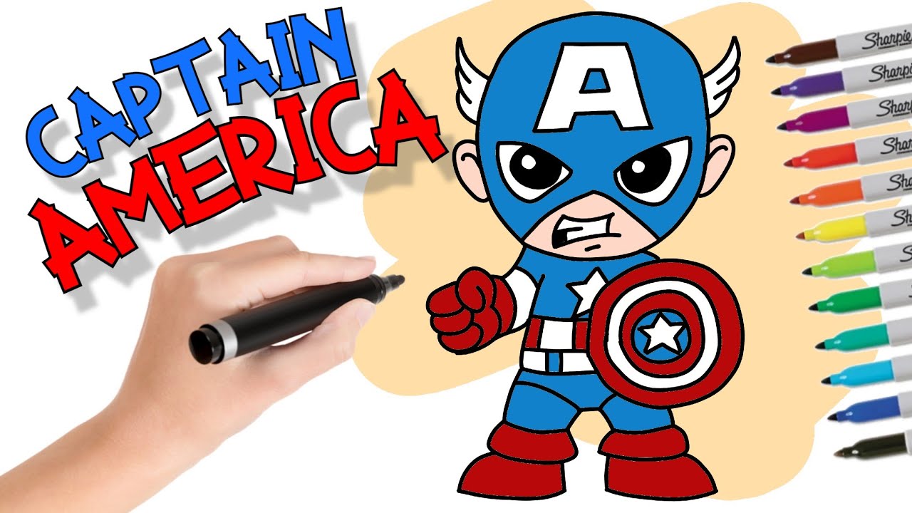 How to draw CAPTAIN AMERICA easy step by step | Captain America drawing ...