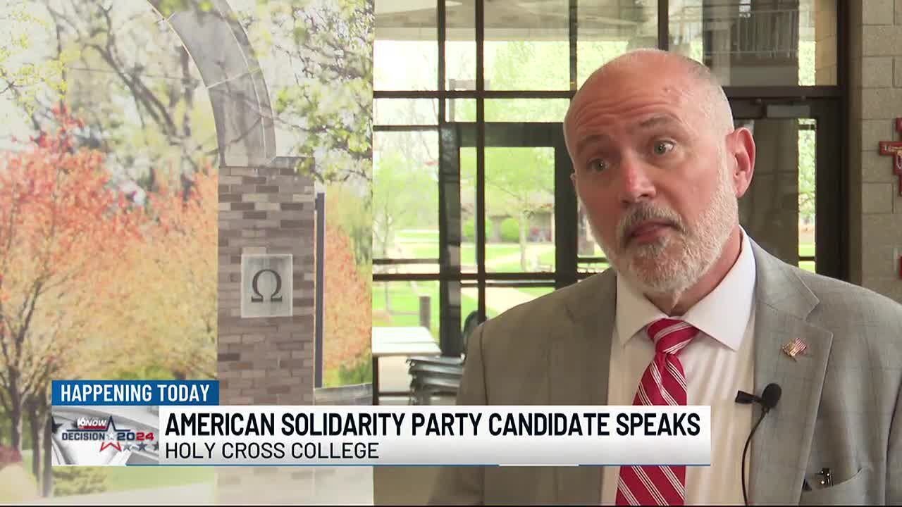 Third-party presidential candidate Peter Sonski speaks at Holy Cross ...