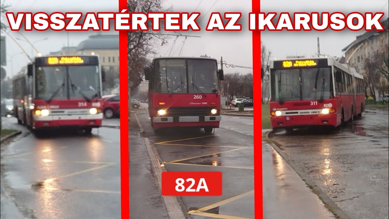 Visszatértek az Ikarus trolik a 82A vonalára! | (Ikarus 435T (2 ...
