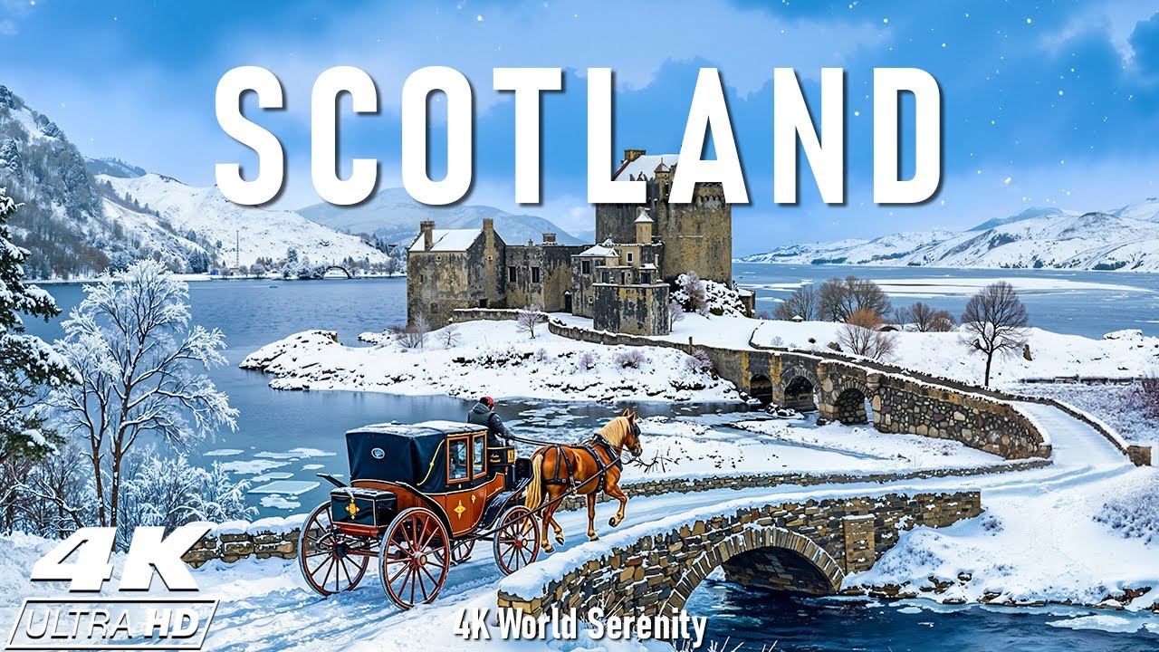 Winter Scotland 4K ️ Highlands Peaks, Loch Ness, Snowy Castles in Misty ...