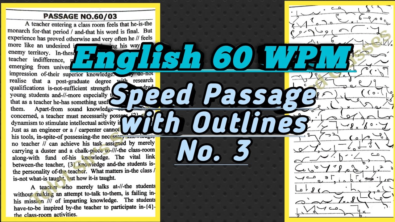 English Shorthand 60 WPM Dictation 3| English 60 WPM Shorthand ...